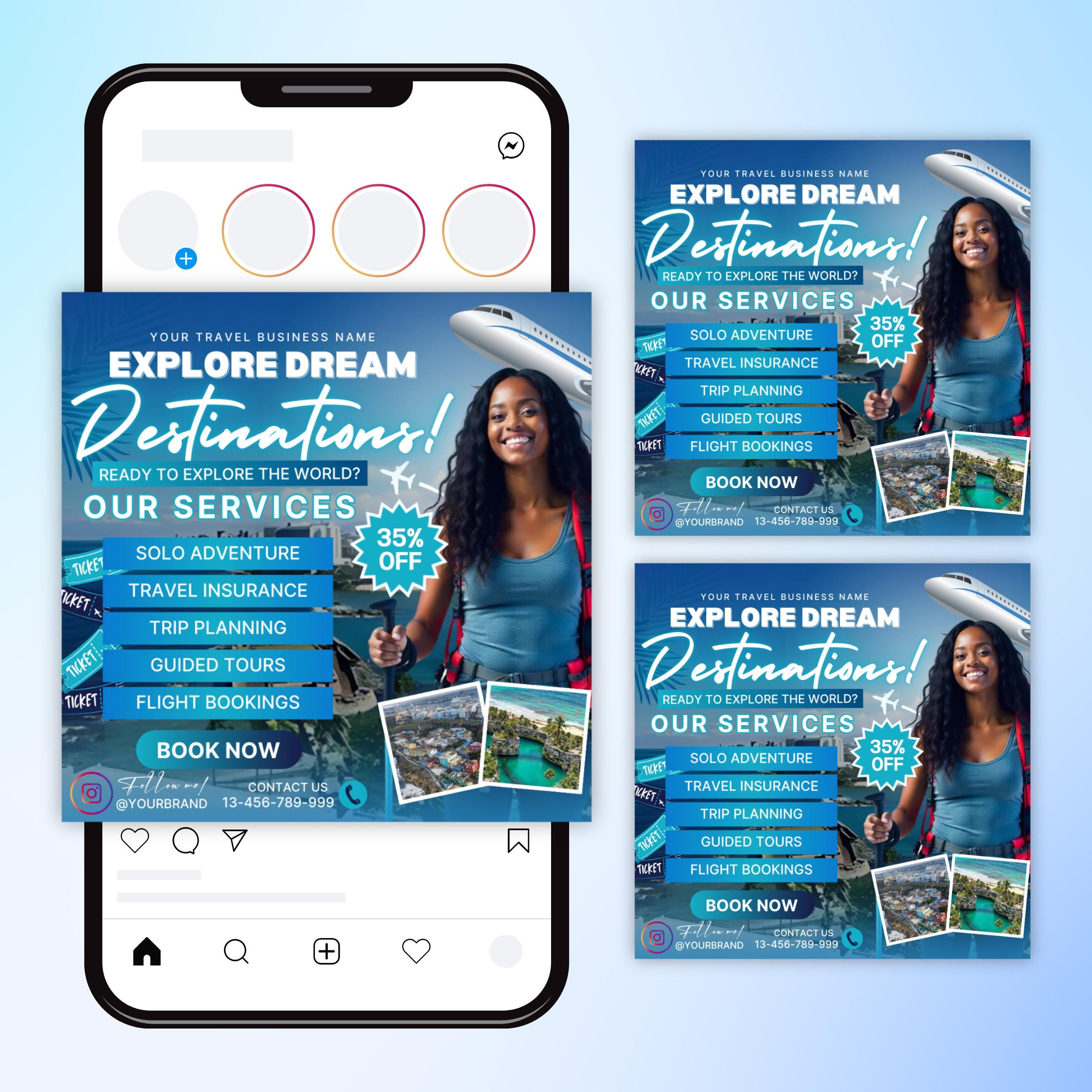 Travel Agent Flyer, DIY E-flyer Template, Travel Flyer, Vacation Flyer ...