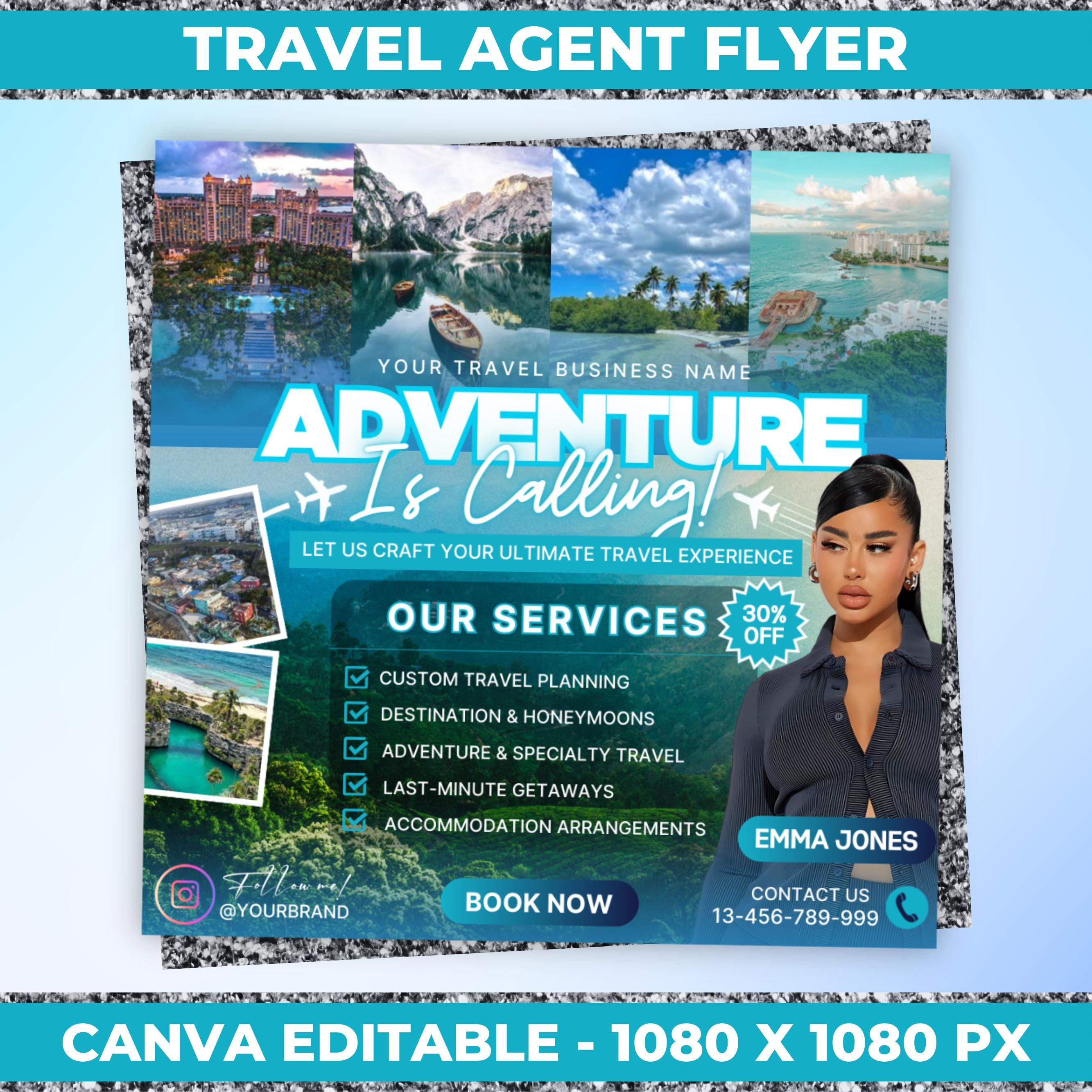 Travel Agent Flyer, DIY E-flyer Template, Travel Flyer, Vacation Flyer ...