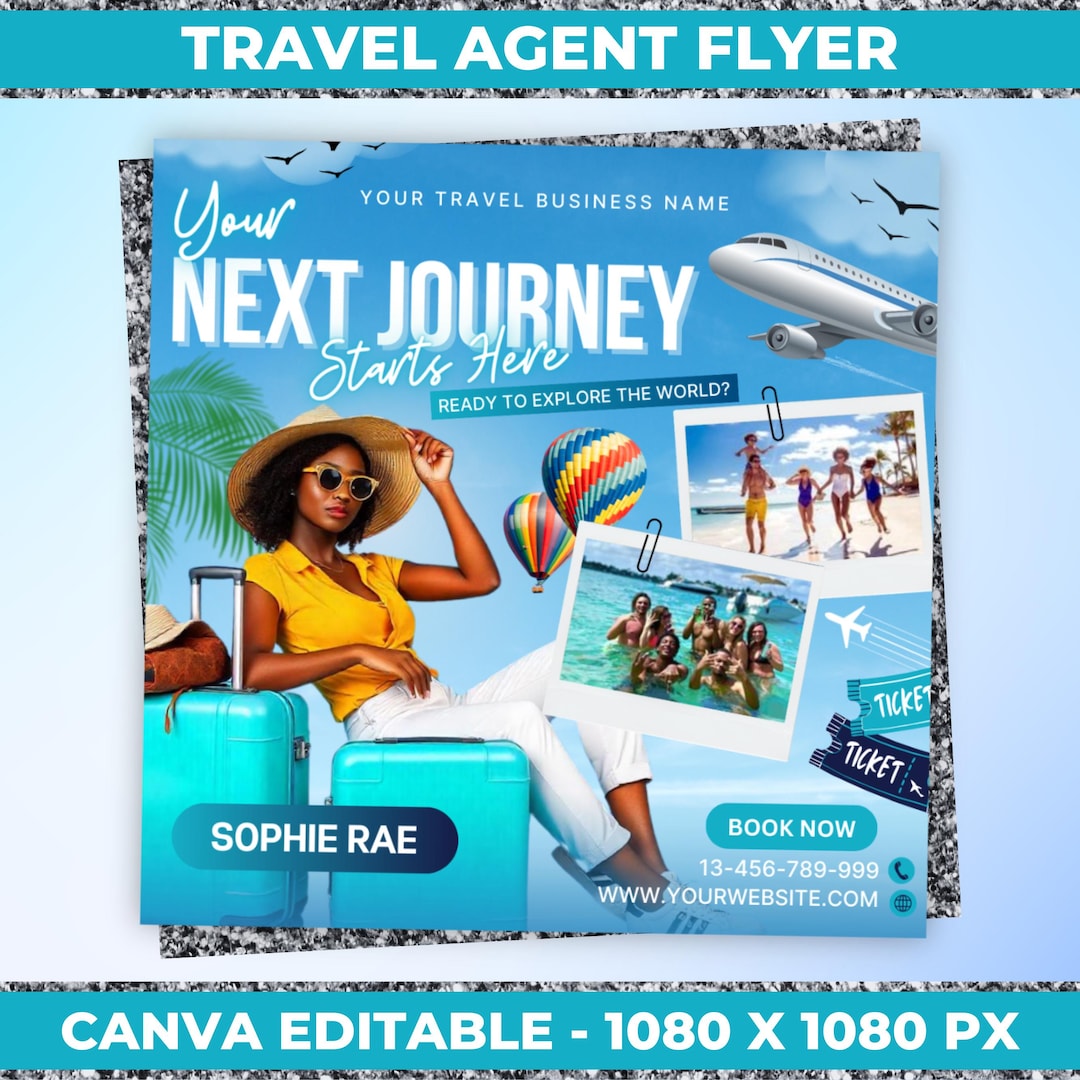 Travel Agent Flyer, DIY E-flyer Template, Travel Flyer, Vacation Flyer ...