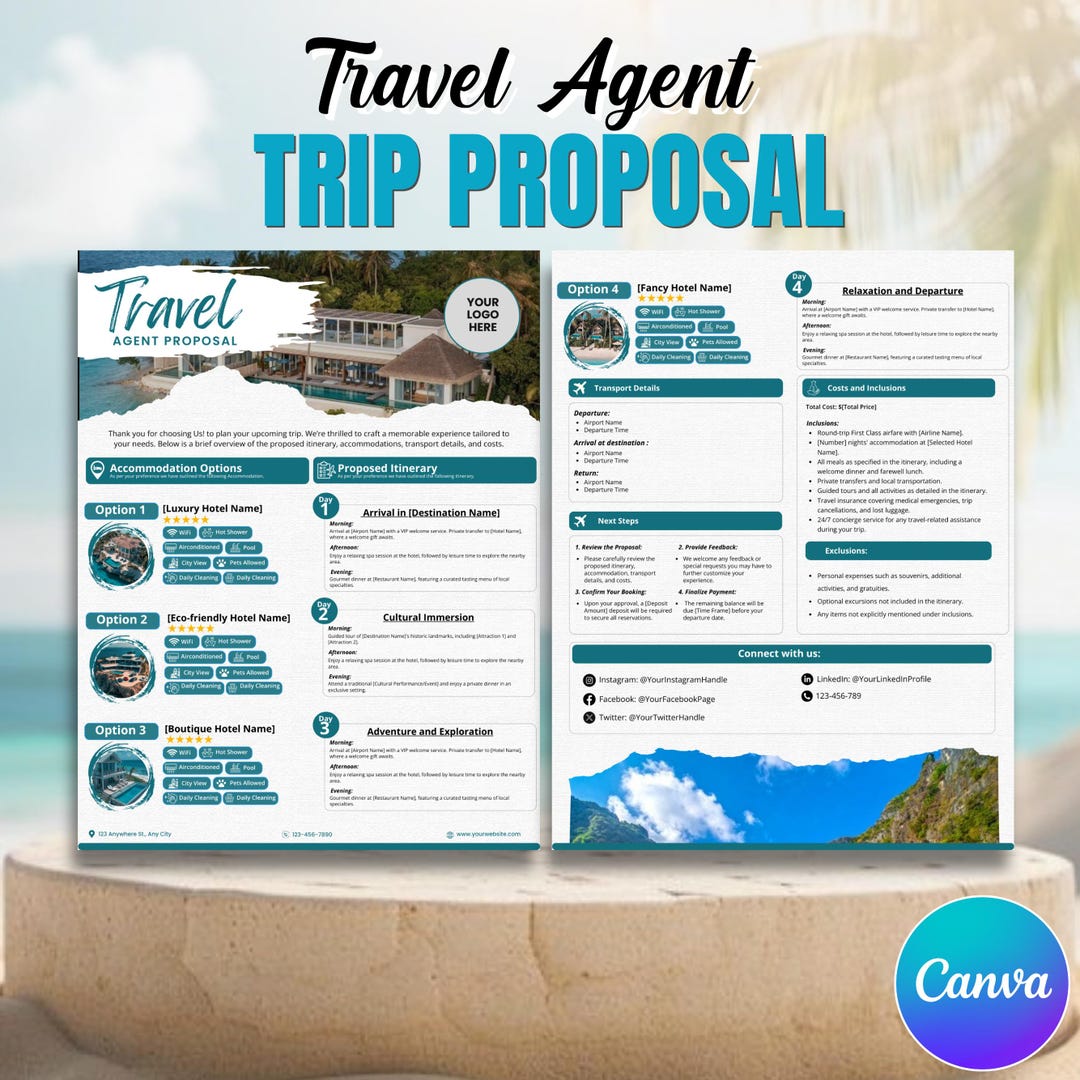 Trip Proposal Template, Travel Agent Proposal Template, Travel Agent ...
