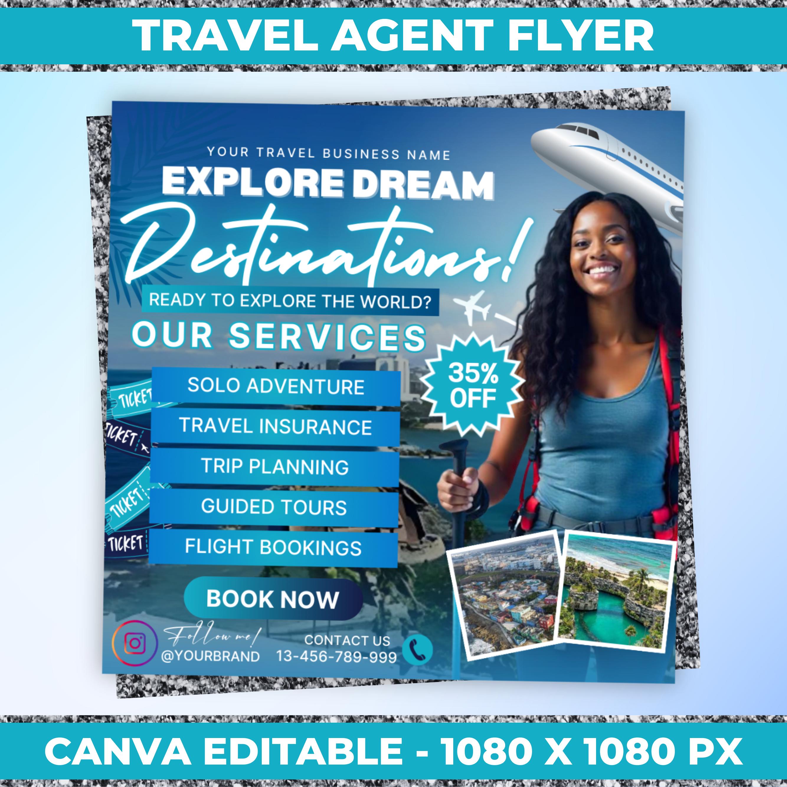 Travel Agent Flyer, DIY E-flyer Template, Travel Flyer, Vacation Flyer ...