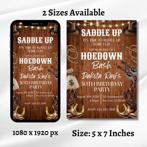 Cowboy Birthday Invitation, Western Birthday Invitation, Cowgirl Party ...