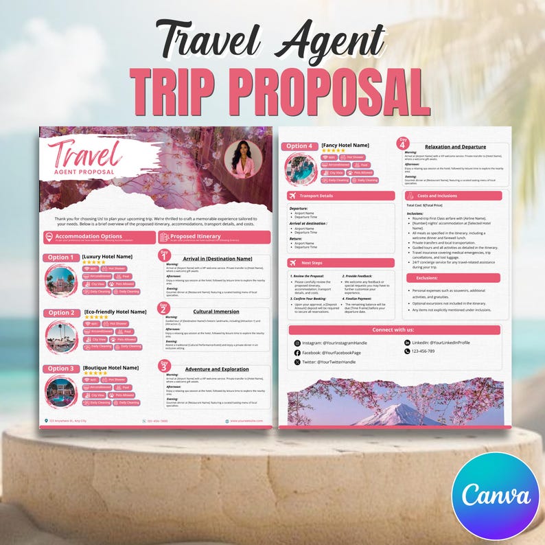 Travel Agent Proposal Template, Editable Travel Agent Template, Travel ...