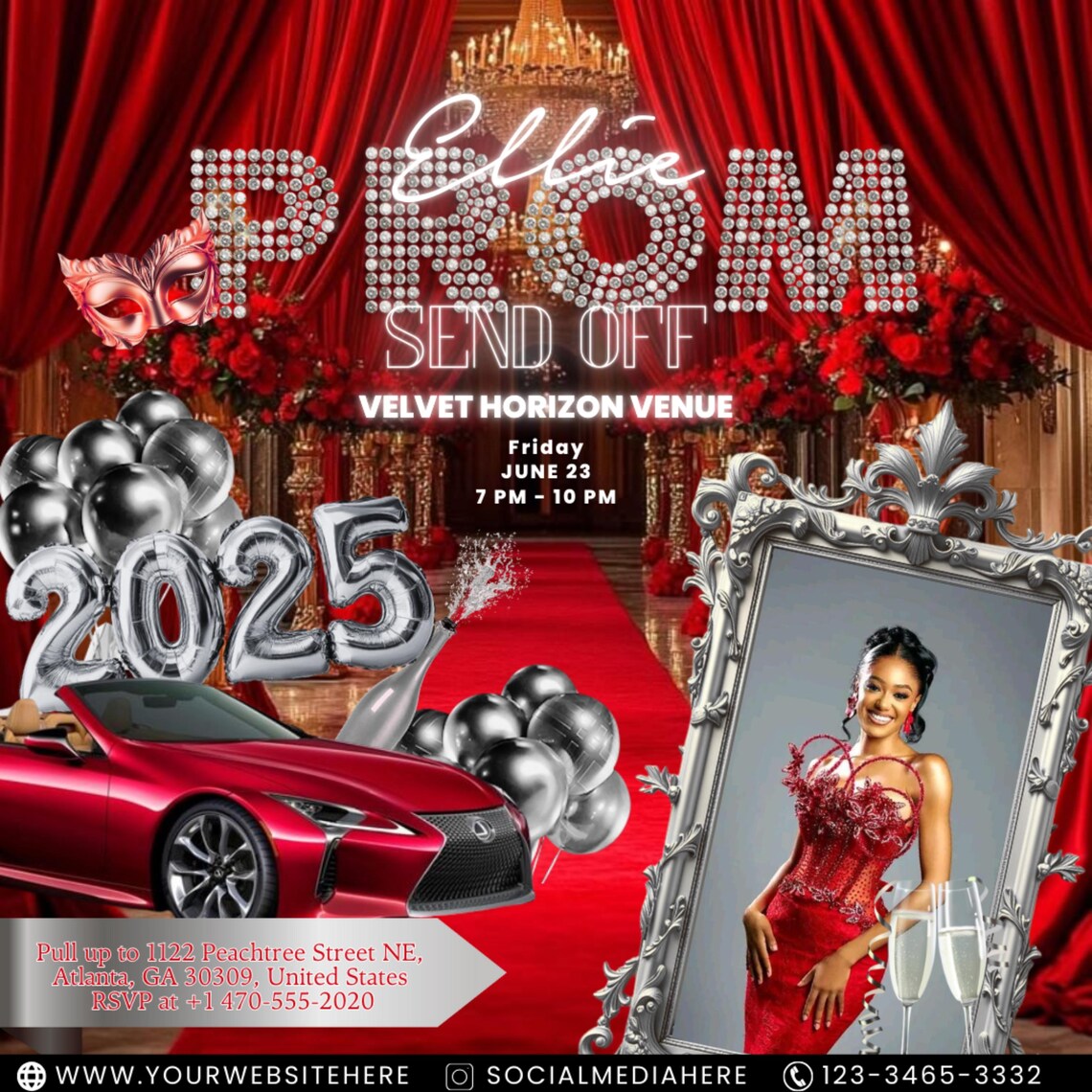 Prom Invitation, Prom Send off Flyer, Prom Invitation Flyer, Prom Flyer ...
