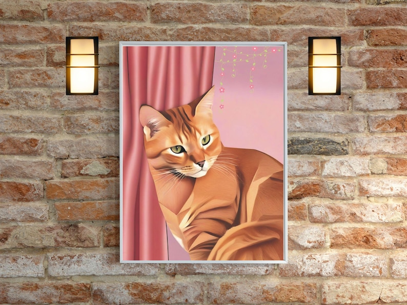 Printable Orange Cat Poster/orange Cat Digital Wall Art/digital ...