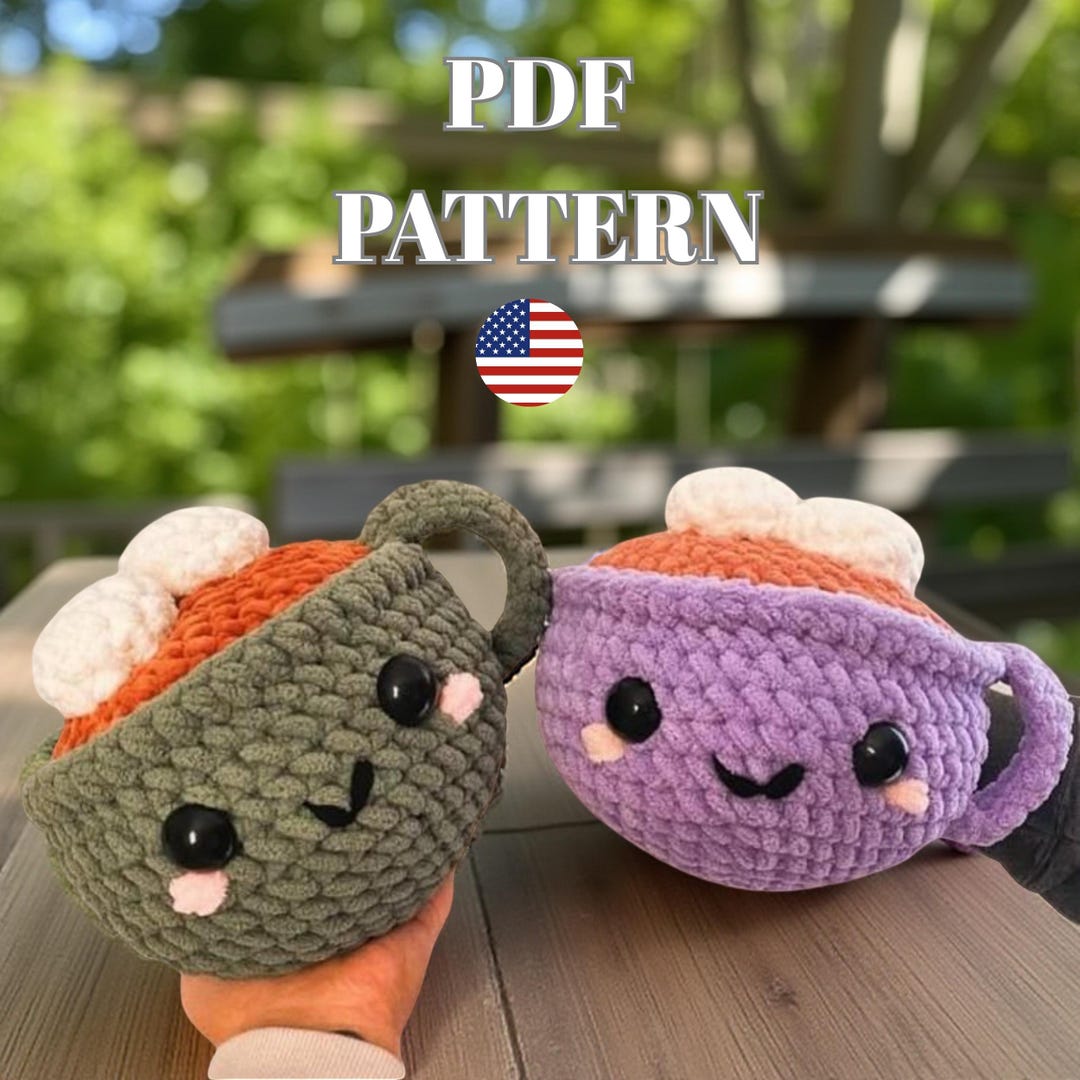 Amigurumi Coffee Cup & Tea Cup Crochet Pattern | Hot Cocoa Pal Mug ...