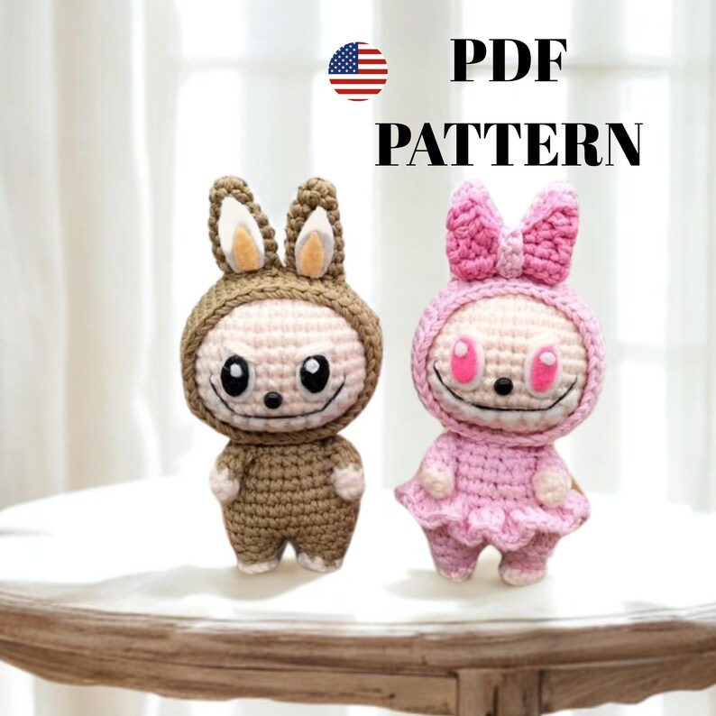 Labubu Crochet Pattern, Smiling Bunny CROCHET PATTERN, Labubu Inspired ...