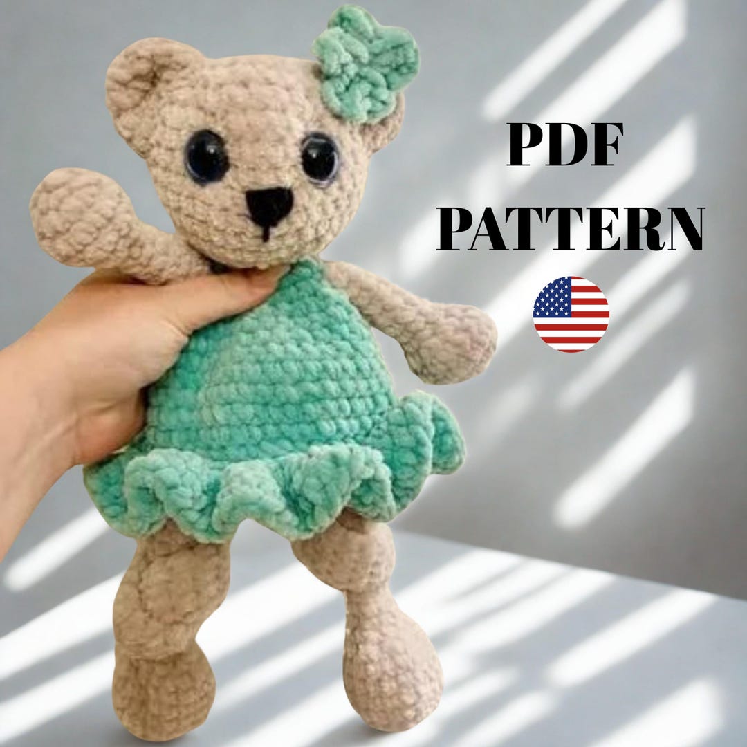 Crochet Bear Snuggler Pattern, Crochet Bear, Bear Lovey Tutorial ...