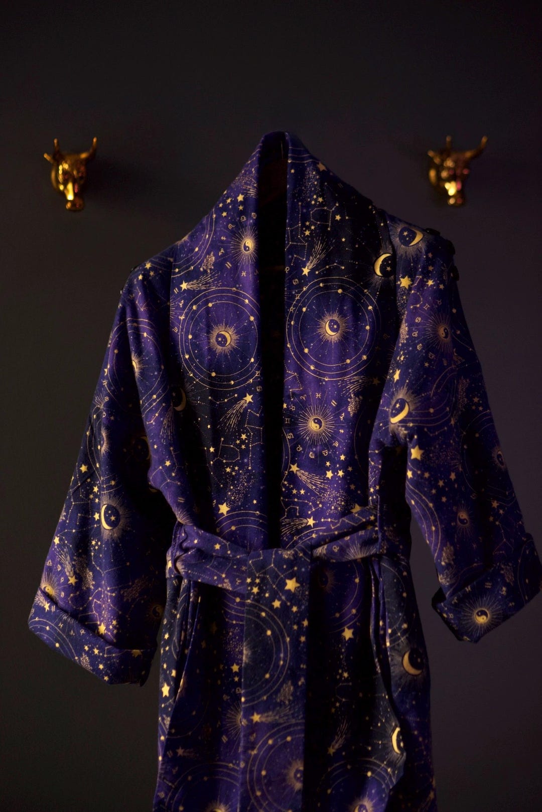 The Galaxy Guardian Robe Handcrafted Cotton Flannel Robe With Lining - Etsy