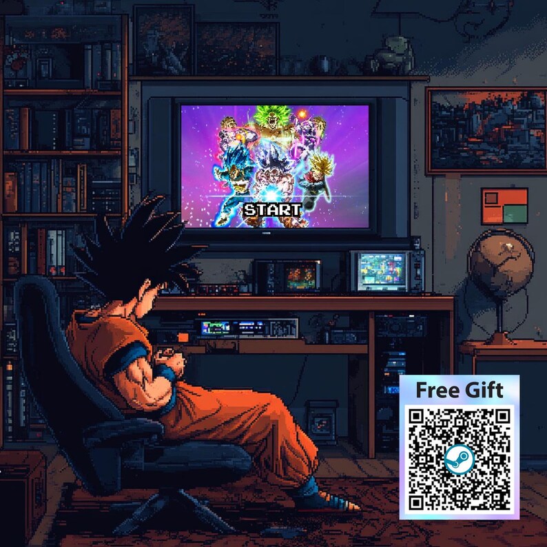 DRAGON BALL : Sparking ZERO, Pixel Art Gaming Room Wallpaper S T E M A ...