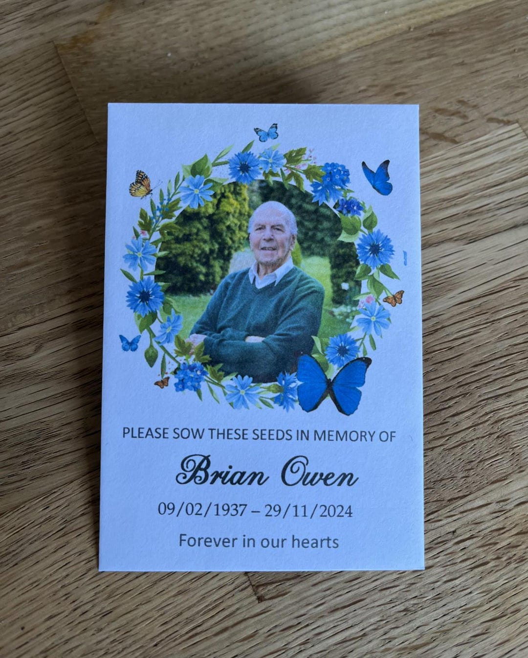 Personalised Wildflower or Forget Me Not Seeds Funeral Memorial Memory ...