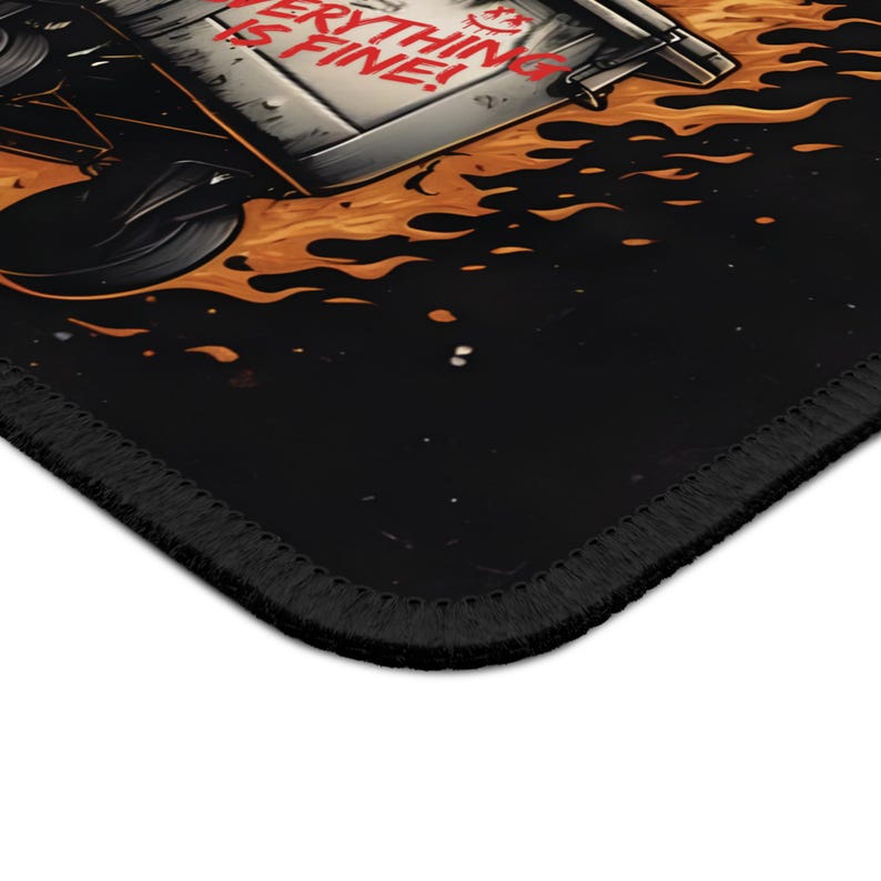 Dumpster Fire Gaming Mouse Pad Funny Large Skeleton Decor for Office ...