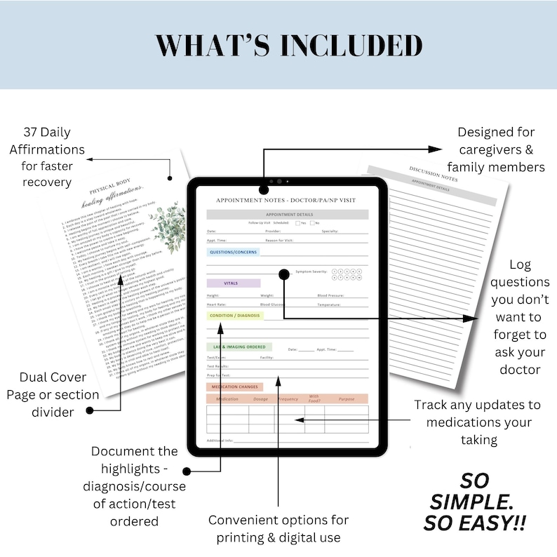 Doctor Visit Template, Health Record Log, Doctor Appointment Tracker ...