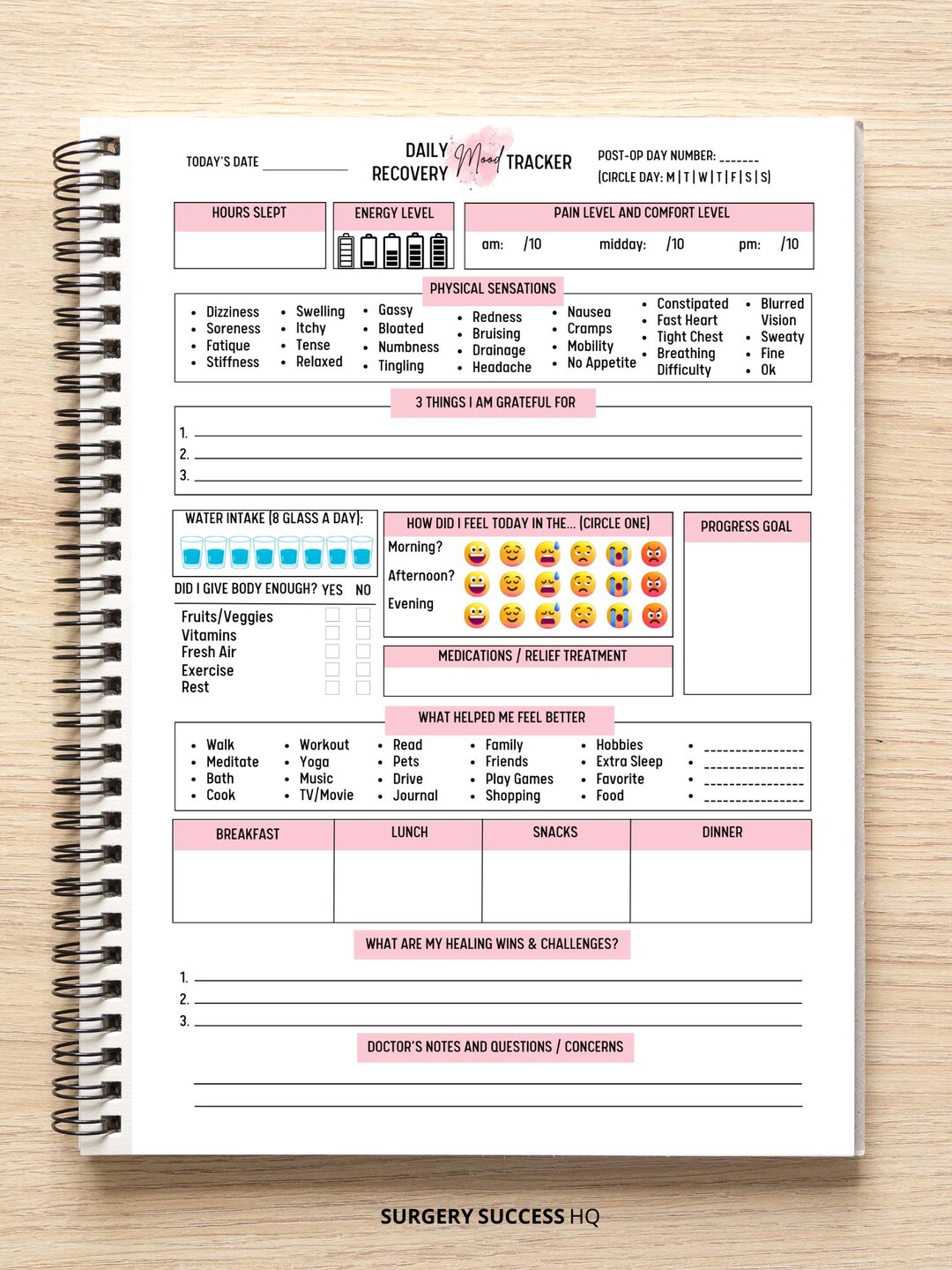 Daily Mood Tracker Printable, Weekly Mood Journal, Emotion Tracker ...