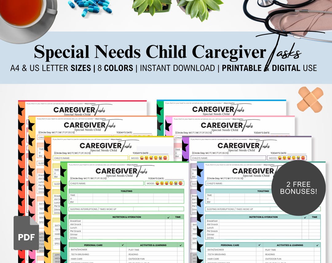 Special Needs Child Caregiver Checklist Printable Caregiver Checklist ...