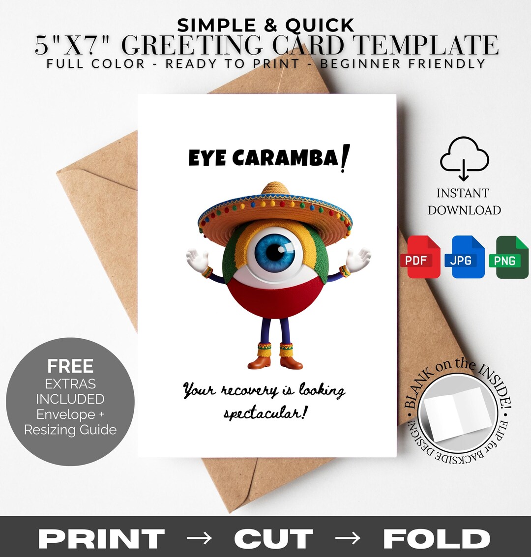 Printable Card Funny Get Well Soon Cataract Surgery Recovery Laser ...
