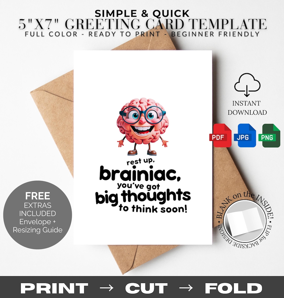Brain Surgery Card Rest up Brainiac Digital Download Mental Health ...