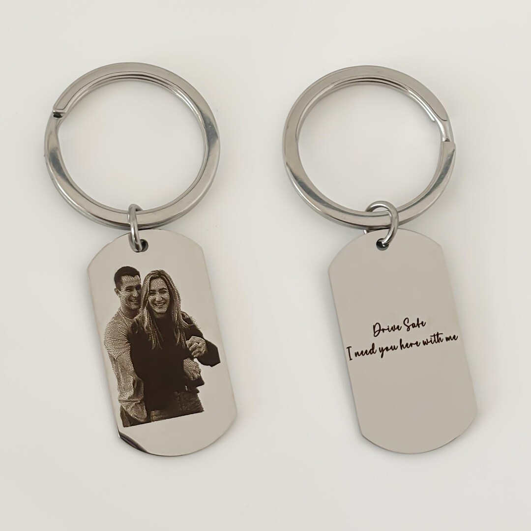 Custom Couple Photo Keychain Personalized Birthday Gift for Boyfriend ...