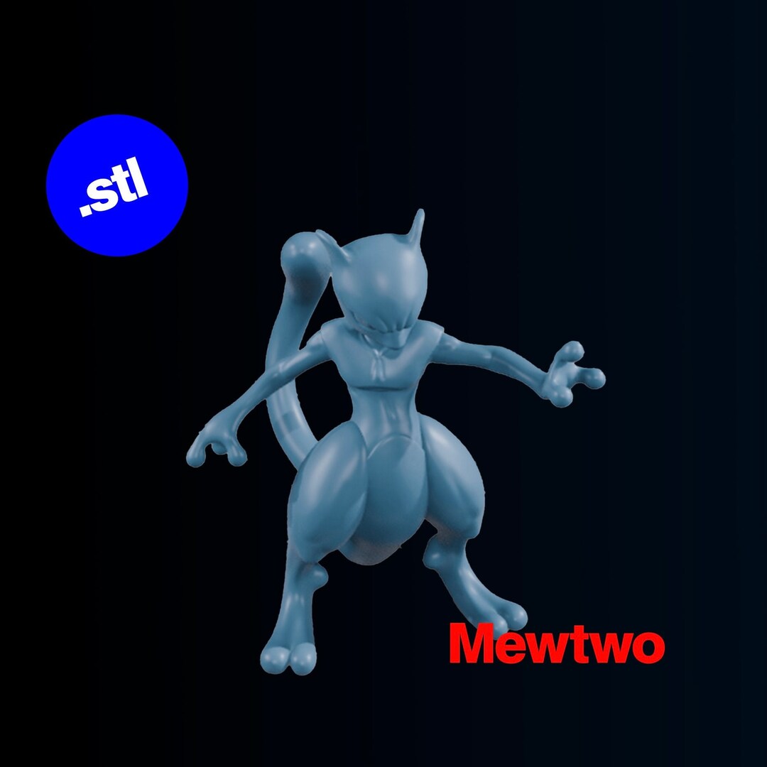 Mewtwo Pokémon 3D Printable STL File Pokémon 3D Model for 3D Printing ...