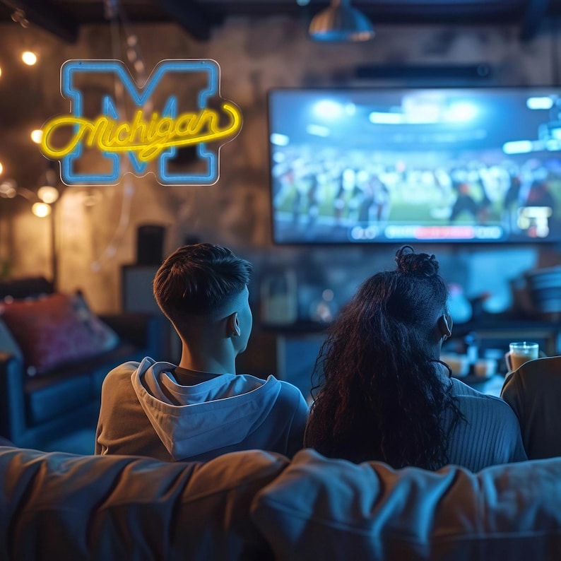 Michigan LED Neon Sign: University of Michigan Wolverines Football Fan ...