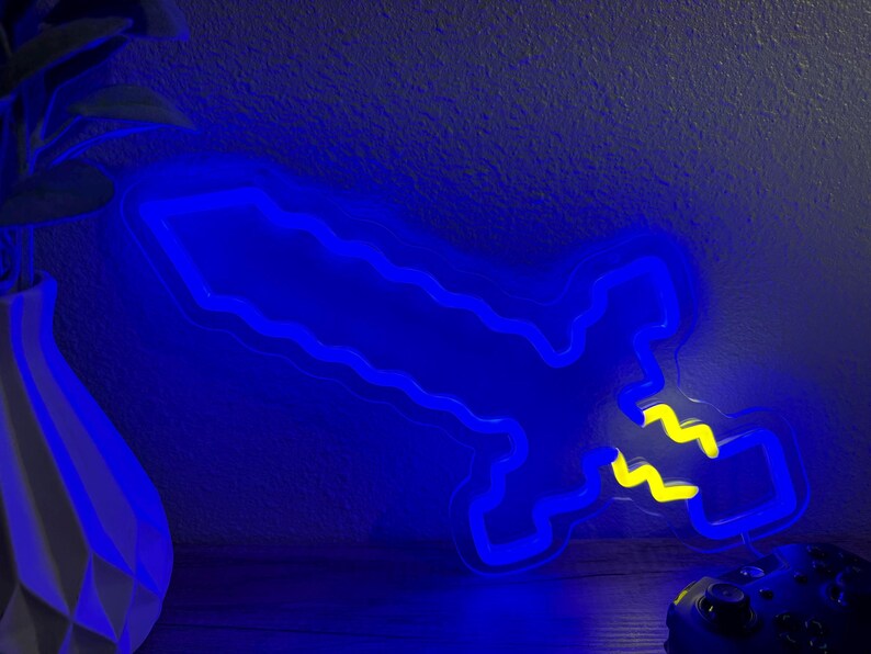 Minecraft Pixelated Sword Neon Sign Hand Made Adjustable Lighting for ...