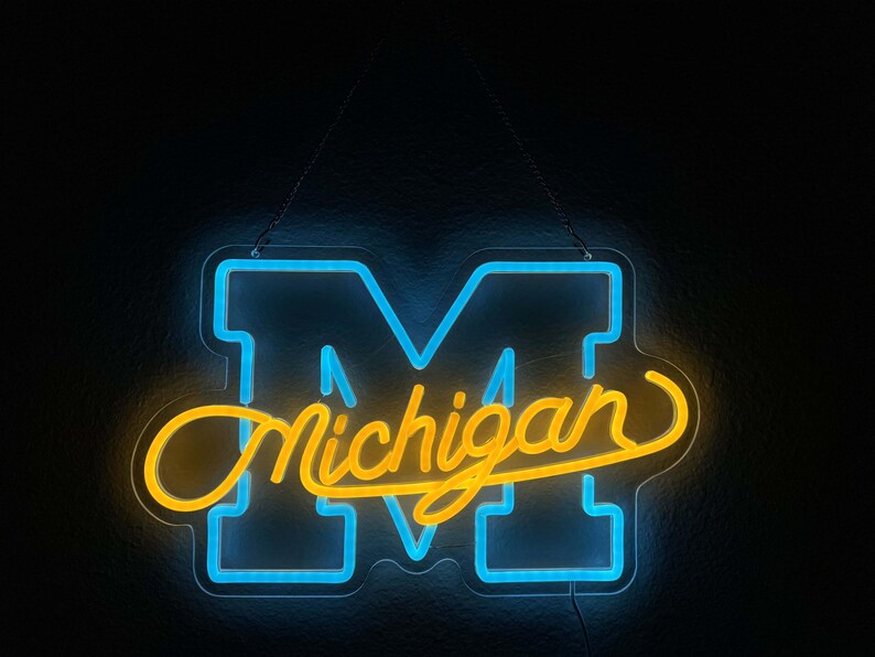 University of Michigan Neon Sign Football LED Neon Signs Wall City Name ...