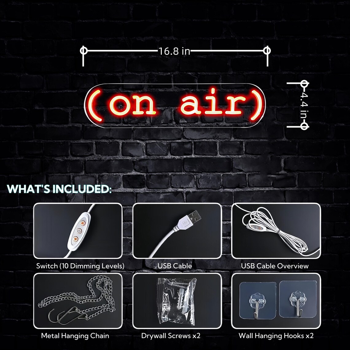 On Air Neon Sign Red LED - Hand Made Studio, Podcast, Decorative Lights ...