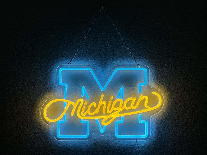 University of Michigan Neon Sign Football LED Neon Signs Wall City Name ...