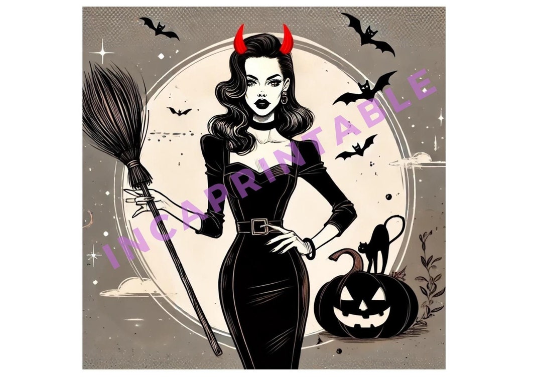 Halloween Pin up Printable Devil - Etsy