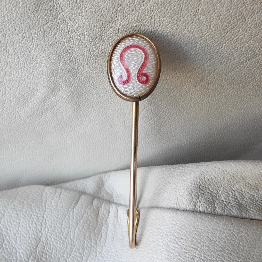 Vintage Enamel Brass Pin Omega Red White Enamel Pin Antique Brass ...