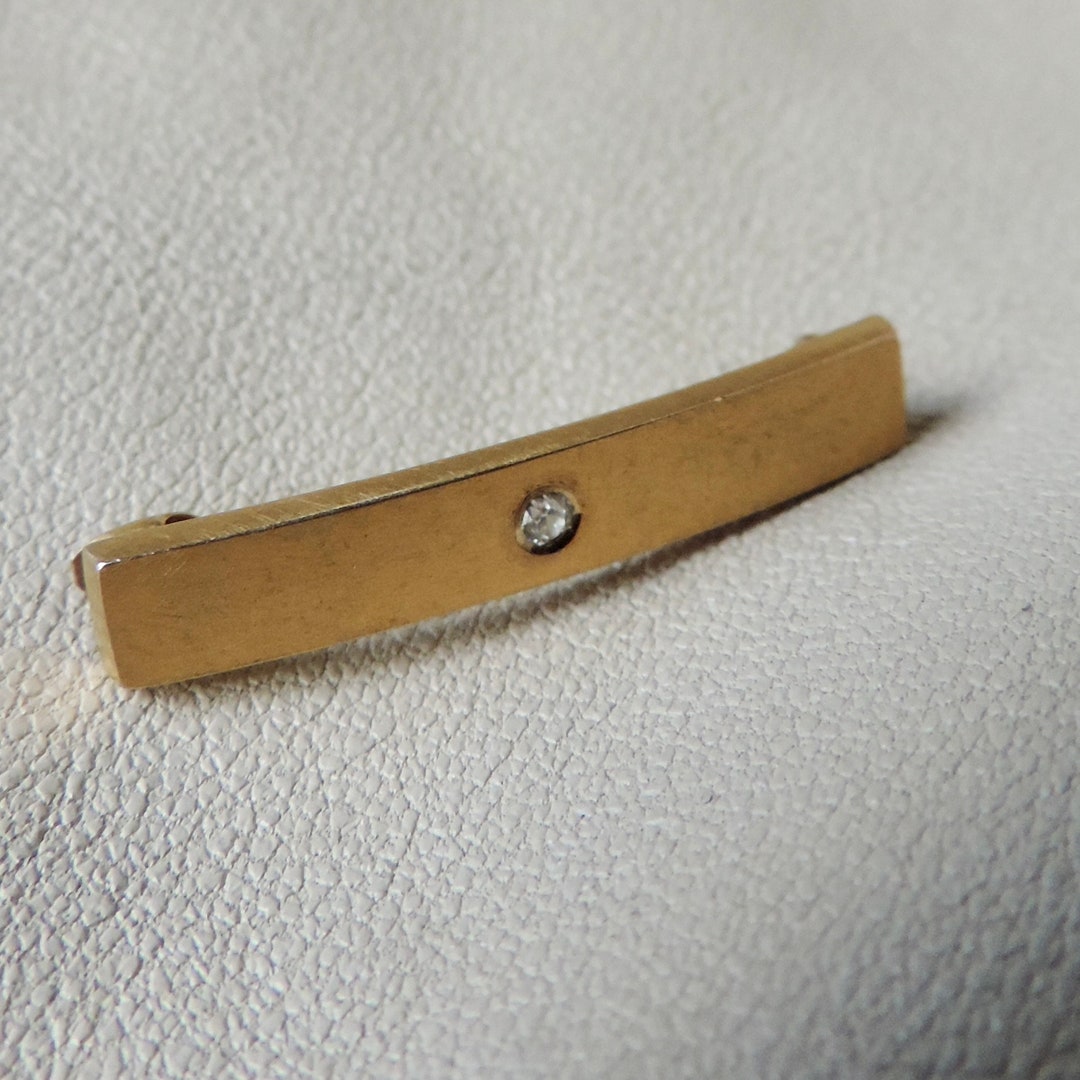 Antique 14k Yellow Gold Diamond Pin Antique 14k Bar Pin Diamond 14k ...