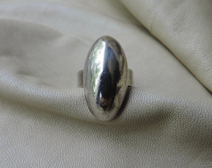 Vintage Ring Sterling Silver Oval Dome Ring Handmade Sterling Silver ...