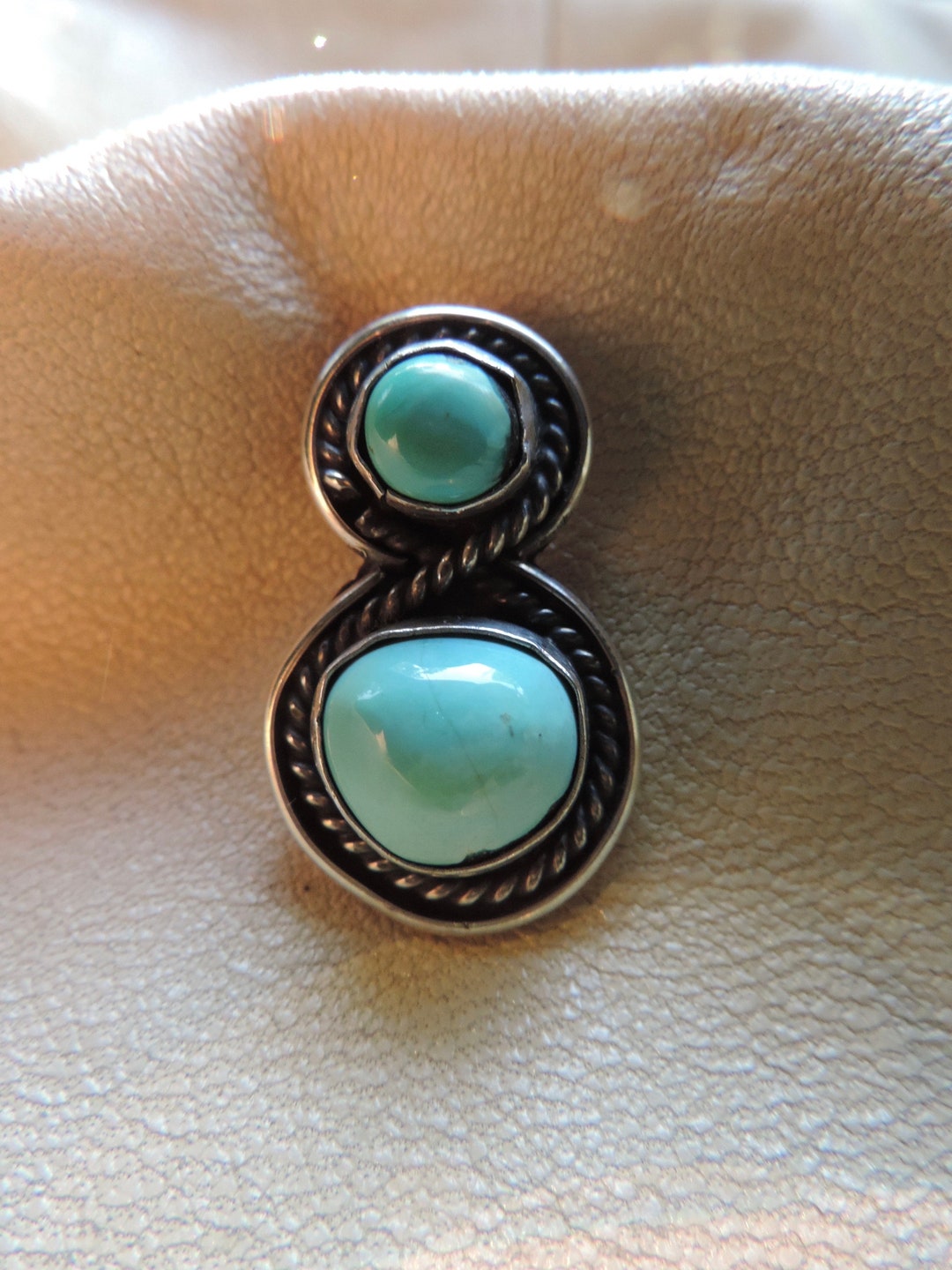Vintage Sterling Silver Turquoise Pendant Vintage Pendant Hand Crafted ...