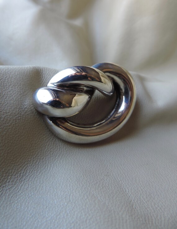 vintage pin sterling silver knot pin handcrafted puff… - Gem