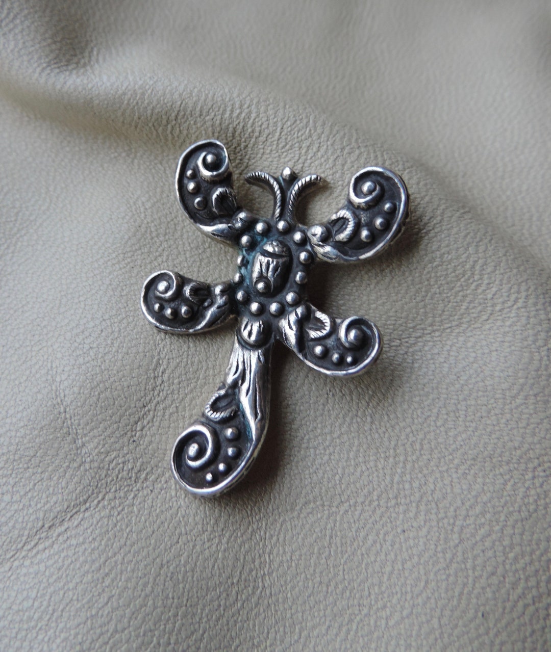 Antique Pin Handmade Sterling Pin Stylized Scorpion Pin Antique ...