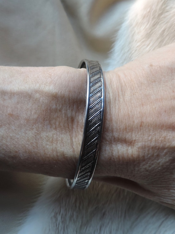 antique bangle sterling silver bangle bracelet antiqu… - Gem