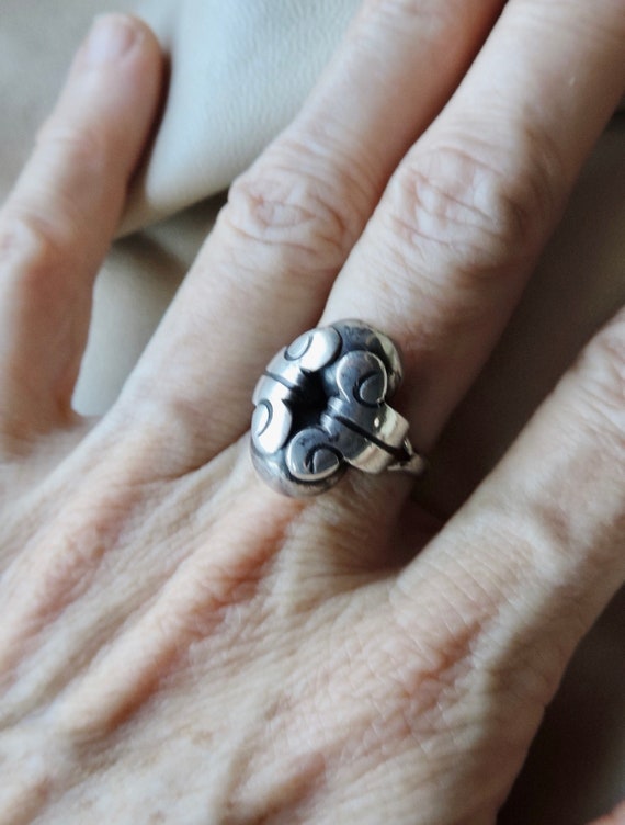 antique ring sterling silver hand made ring large bal… - Gem