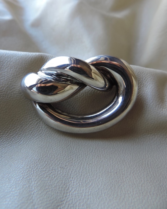 vintage pin sterling silver knot pin handcrafted puff… - Gem