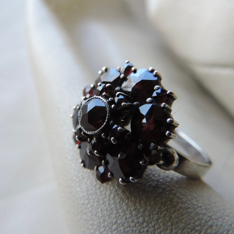 Garnet Silver Ring - Etsy