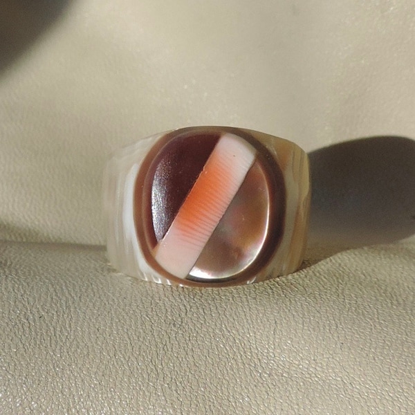 Carved Shell Ring - Etsy