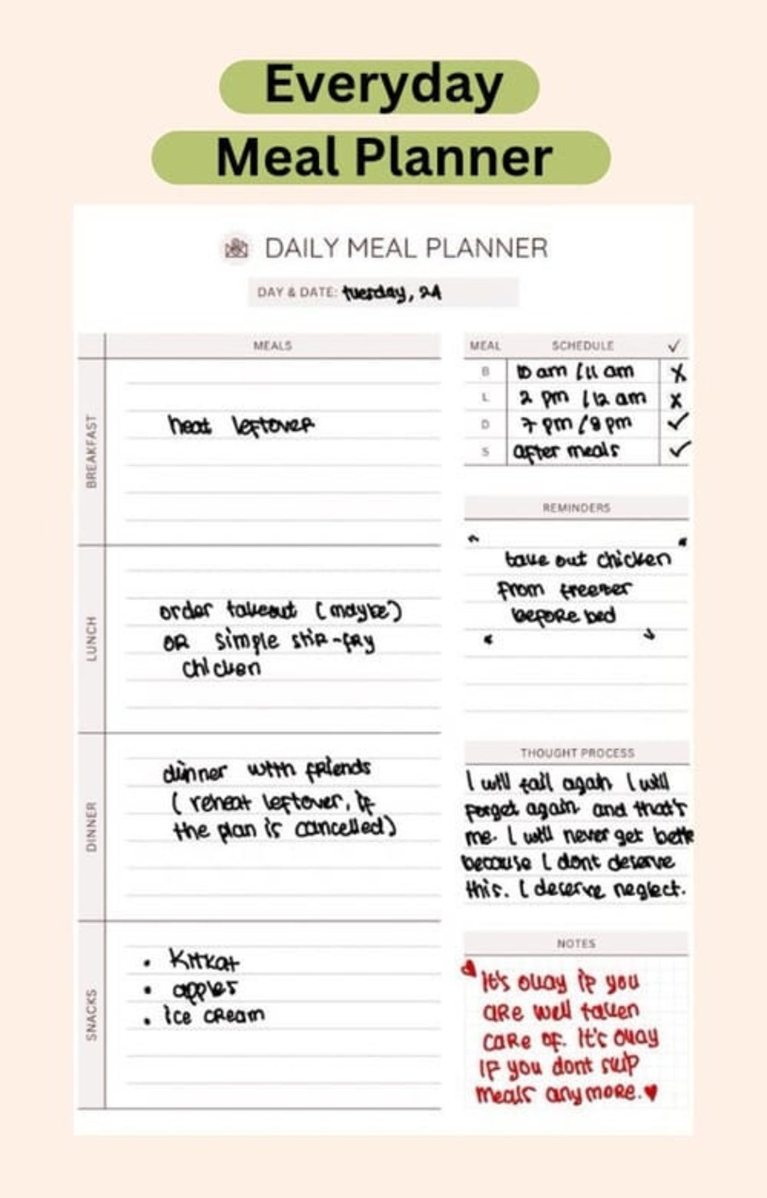 Daily Meal Planner Printables & Digital Meal Planner - Etsy