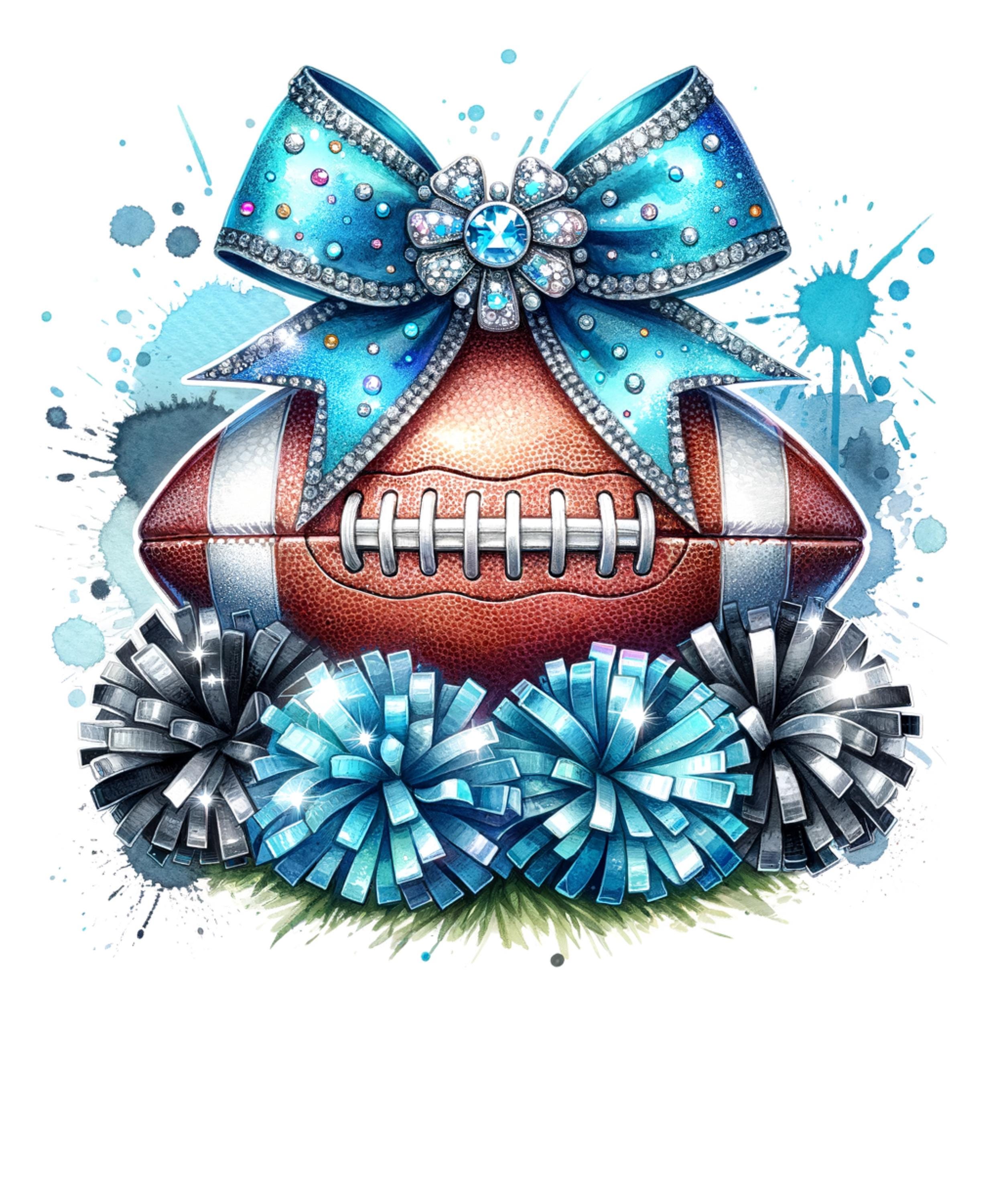 Football Bow Design Bundle, 10 Sports Coquette Bow High Quality JPG ...