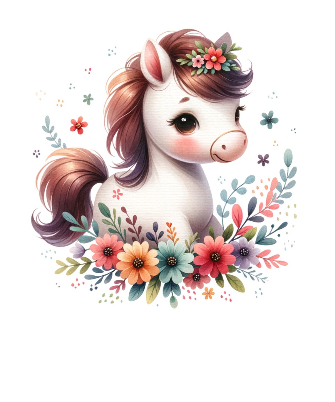 Cute Horse Clipart, 10 Pony High Quality Jpgs, Nursery Printable ...