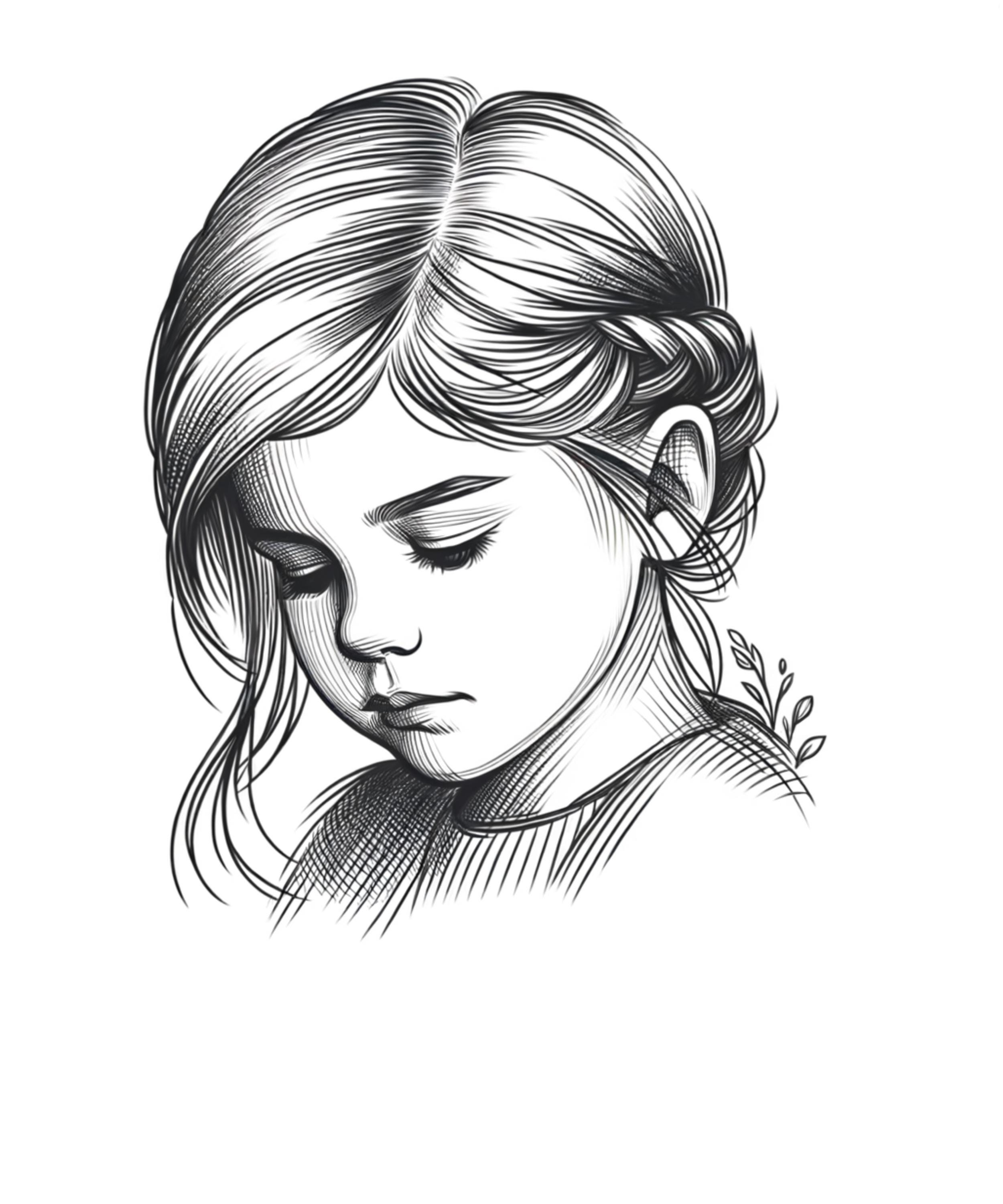 Line Drawing Clipart, 12 Little Girl Clipart, High Quality Jpgs, Junk ...