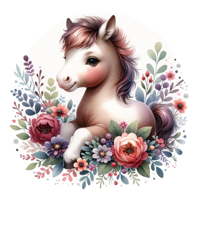 Cute Horse Clipart, 10 Pony High Quality Jpgs, Nursery Printable ...