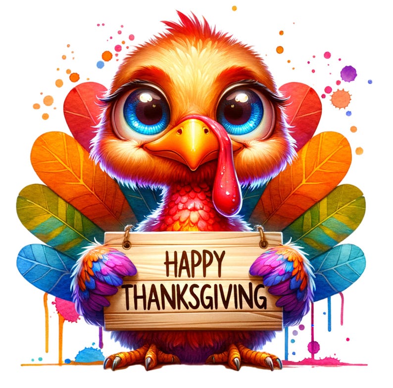 Thanksgiving Clipart, 8 Cute Turkey High Quality Jpgs, Colorful Turkey ...