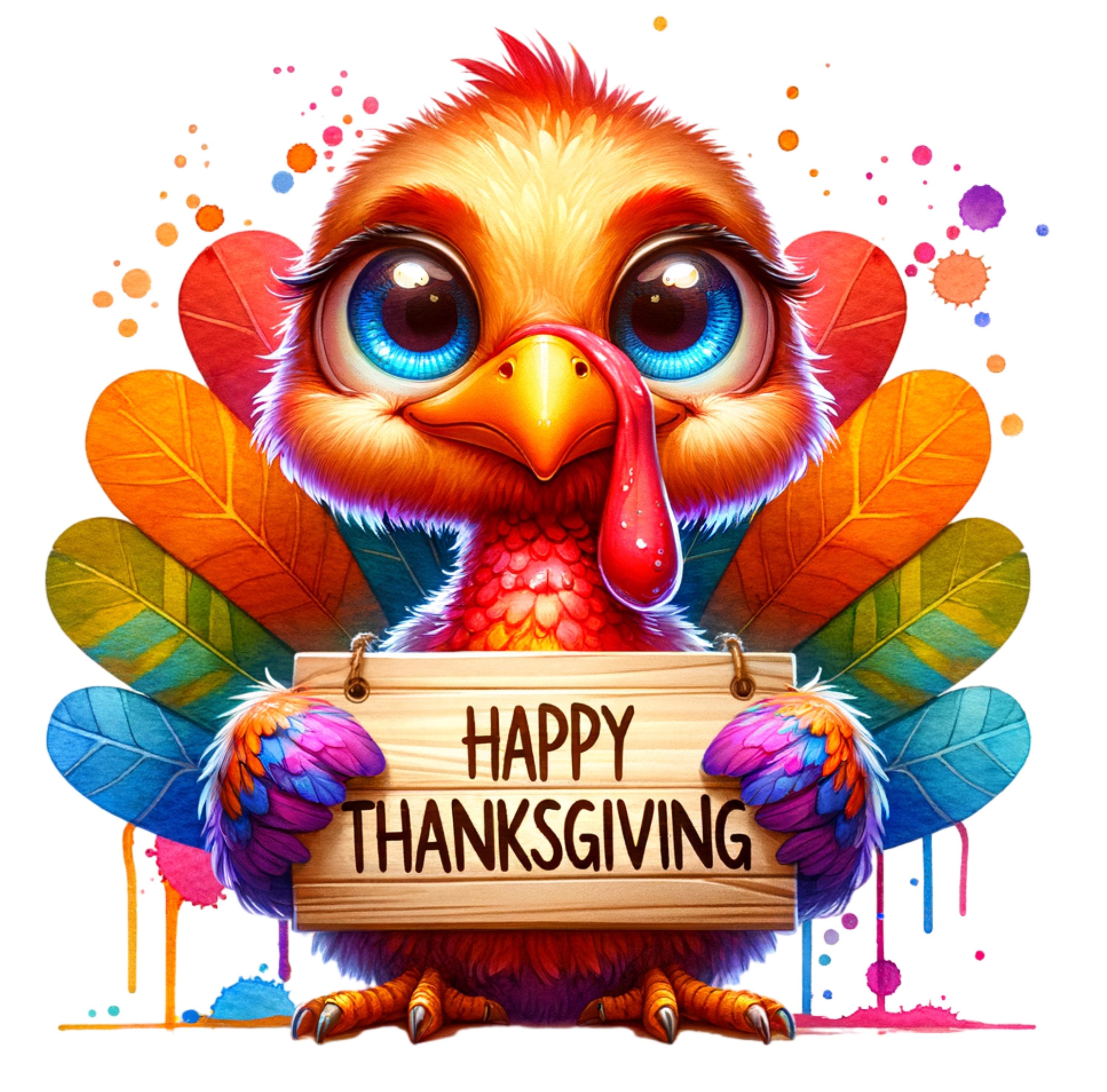 Thanksgiving Clipart, 8 Cute Turkey High Quality Jpgs, Colorful Turkey ...