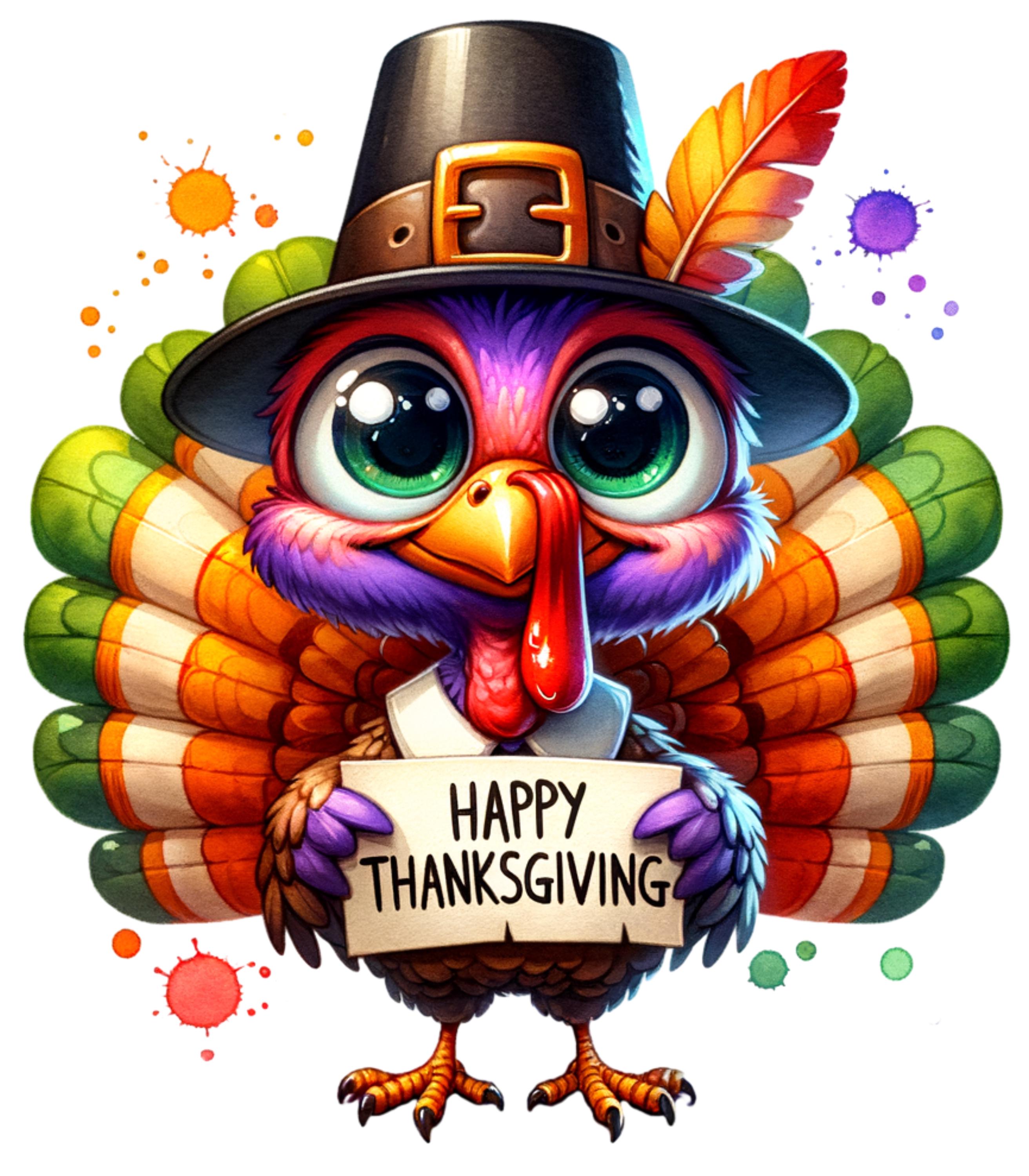 Thanksgiving Clipart, 8 Cute Turkey High Quality Jpgs, Colorful Turkey ...