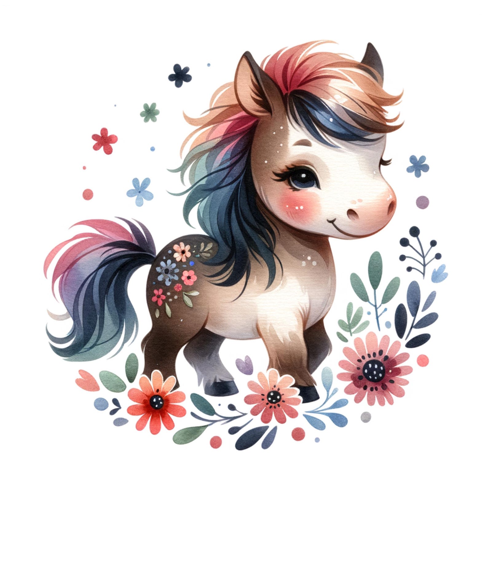 Cute Horse Clipart, 10 Pony High Quality Jpgs, Nursery Printable ...