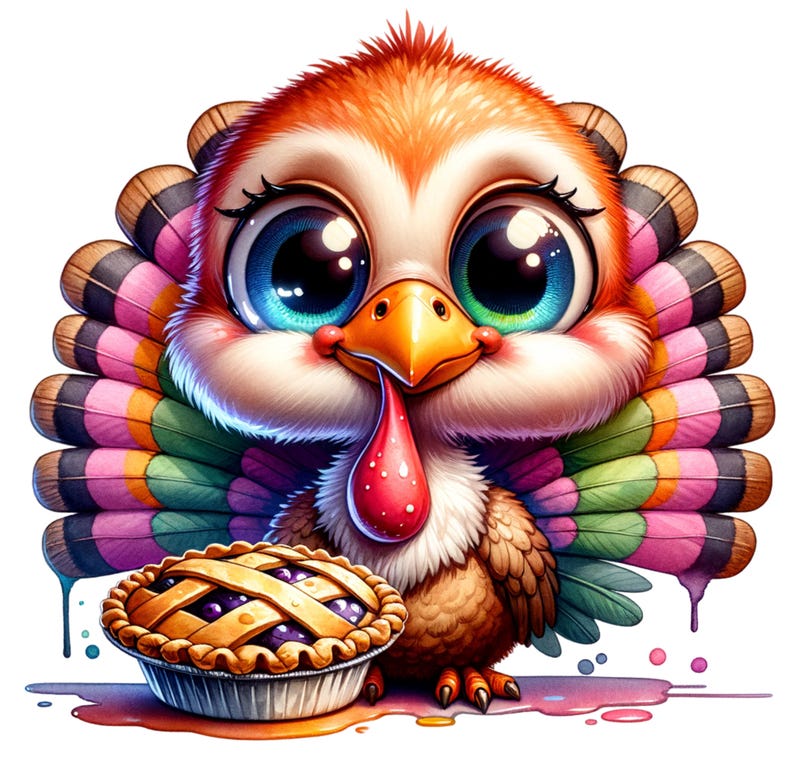 Thanksgiving Clipart, 8 Cute Turkey High Quality Jpgs, Colorful Turkey ...